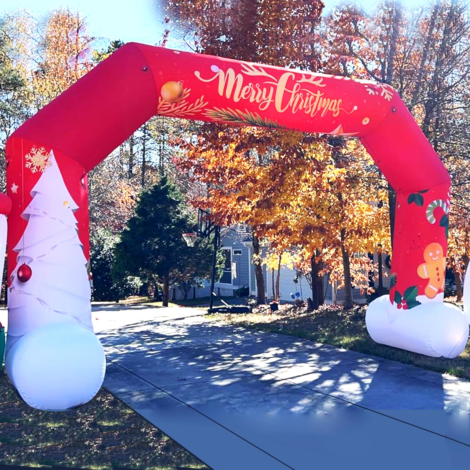 Amazon.com: OZIS 20Ft Christmas Inflatable Arch Outdoor Red, Giant ...