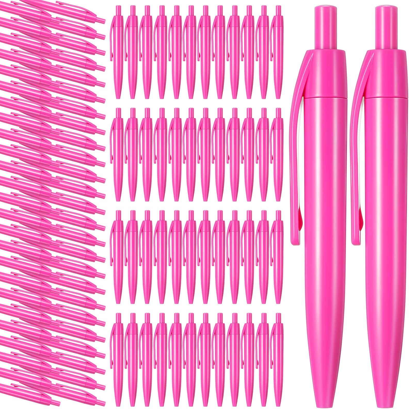 Amazon.com : Patelai 100 Pcs Mini Pink Pens Retractable Ballpoint 3.94 ...
