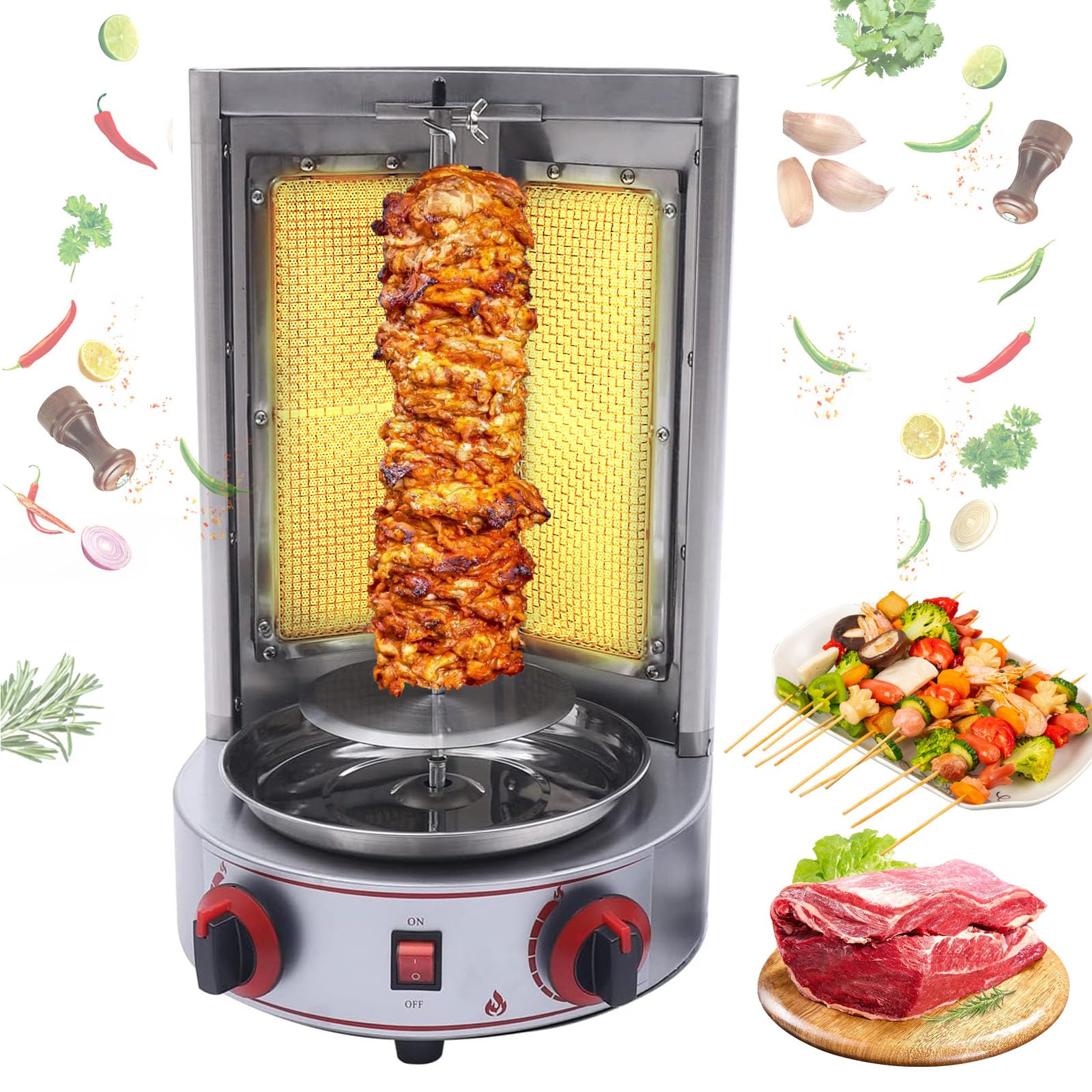 Vertical Rotisserie Shawarma Amazon.com: Gas Shawarma Grill Machine