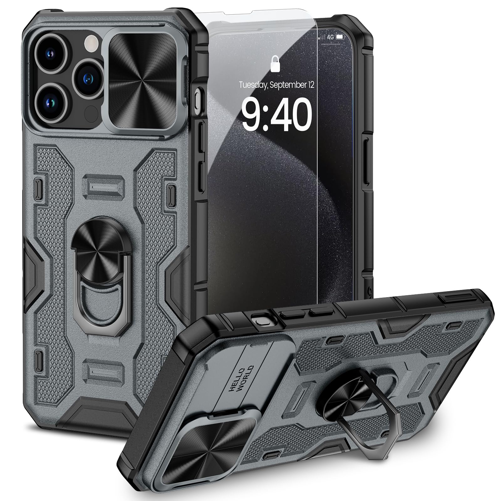 Amazon.com: NULETO for iPhone 15 Pro Max Stand Case with Rotatable ...