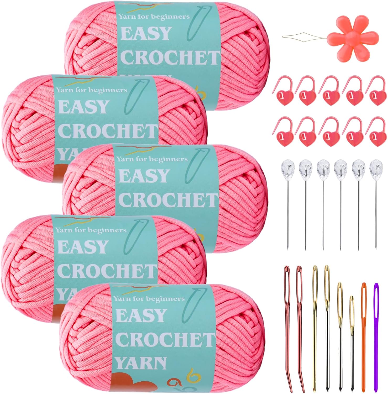 Amazon.com: HSSUGI Easy Chunky Yarn for Crocheting & Knitting, 5x50g ...