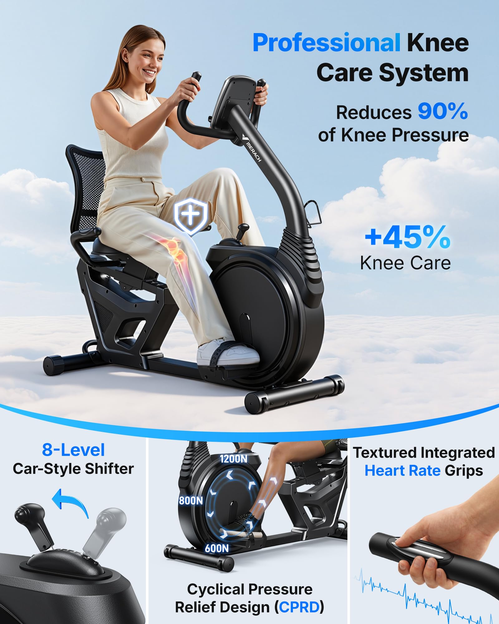 Snapklik.com : MERACH Recumbent Exercise Bikes For Home,Light ...