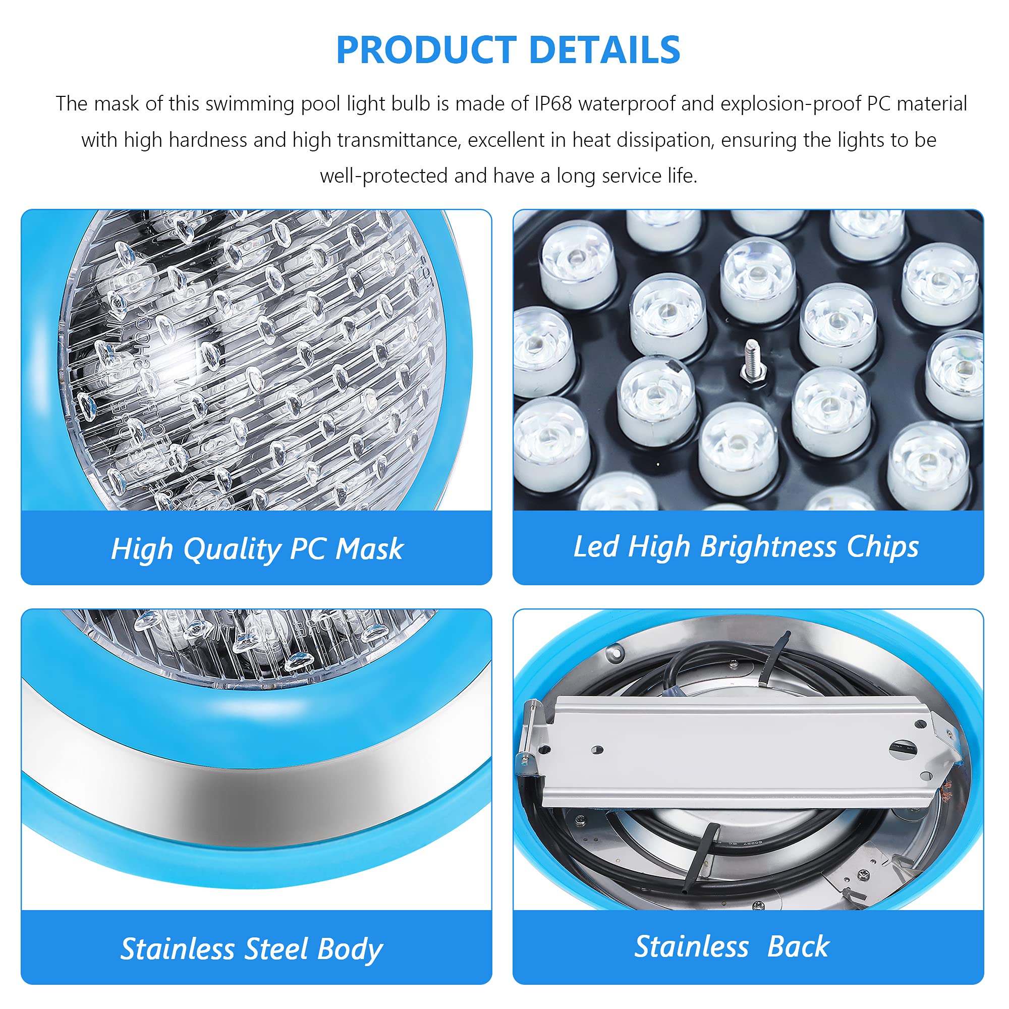 Snapklik.com : Spolehli LED Pool Light Bulb RGB Color Changing Swimming ...