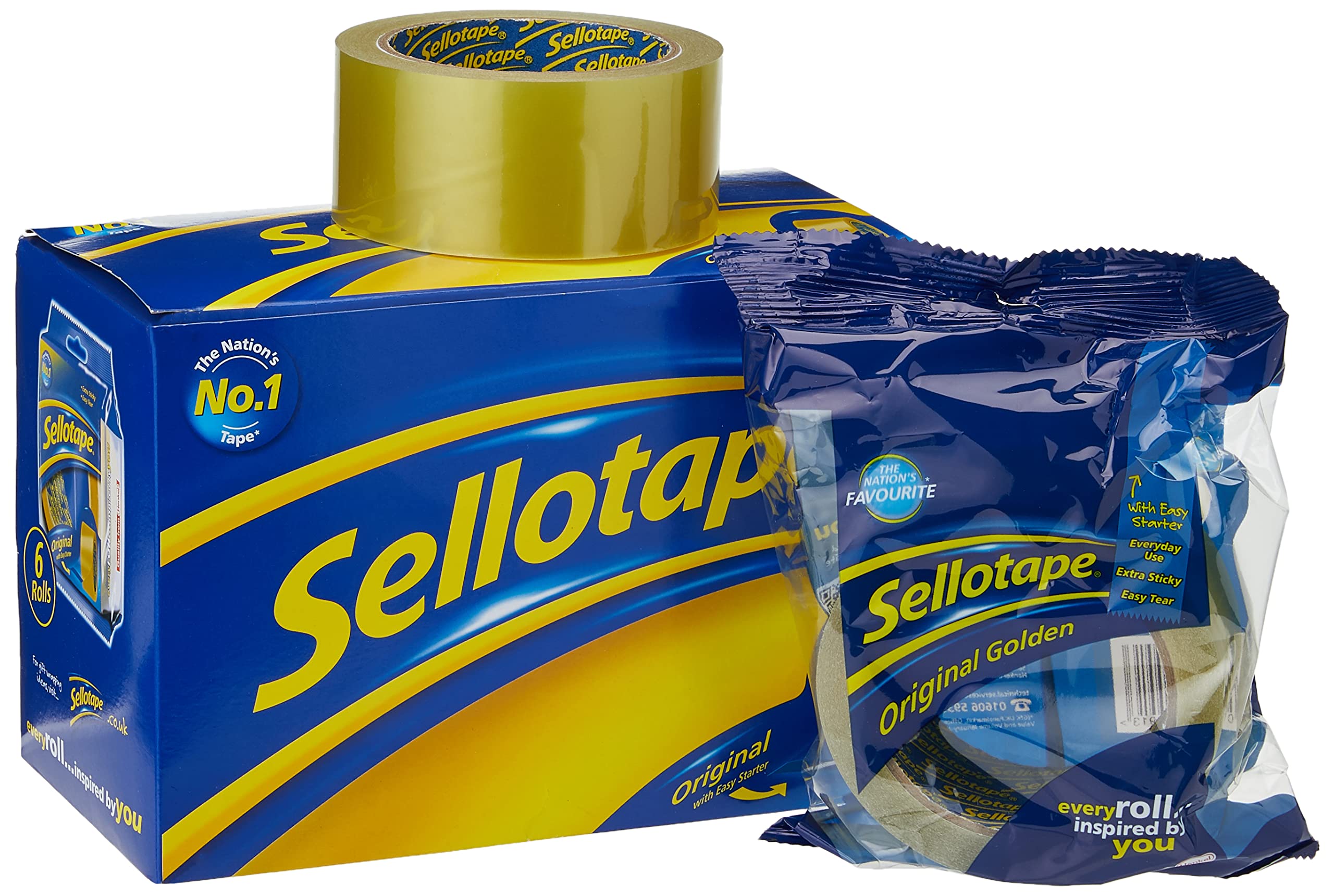 Sellotape Original Golden Tape Roll Non-static Easy-tear Large 48mmx66m ...