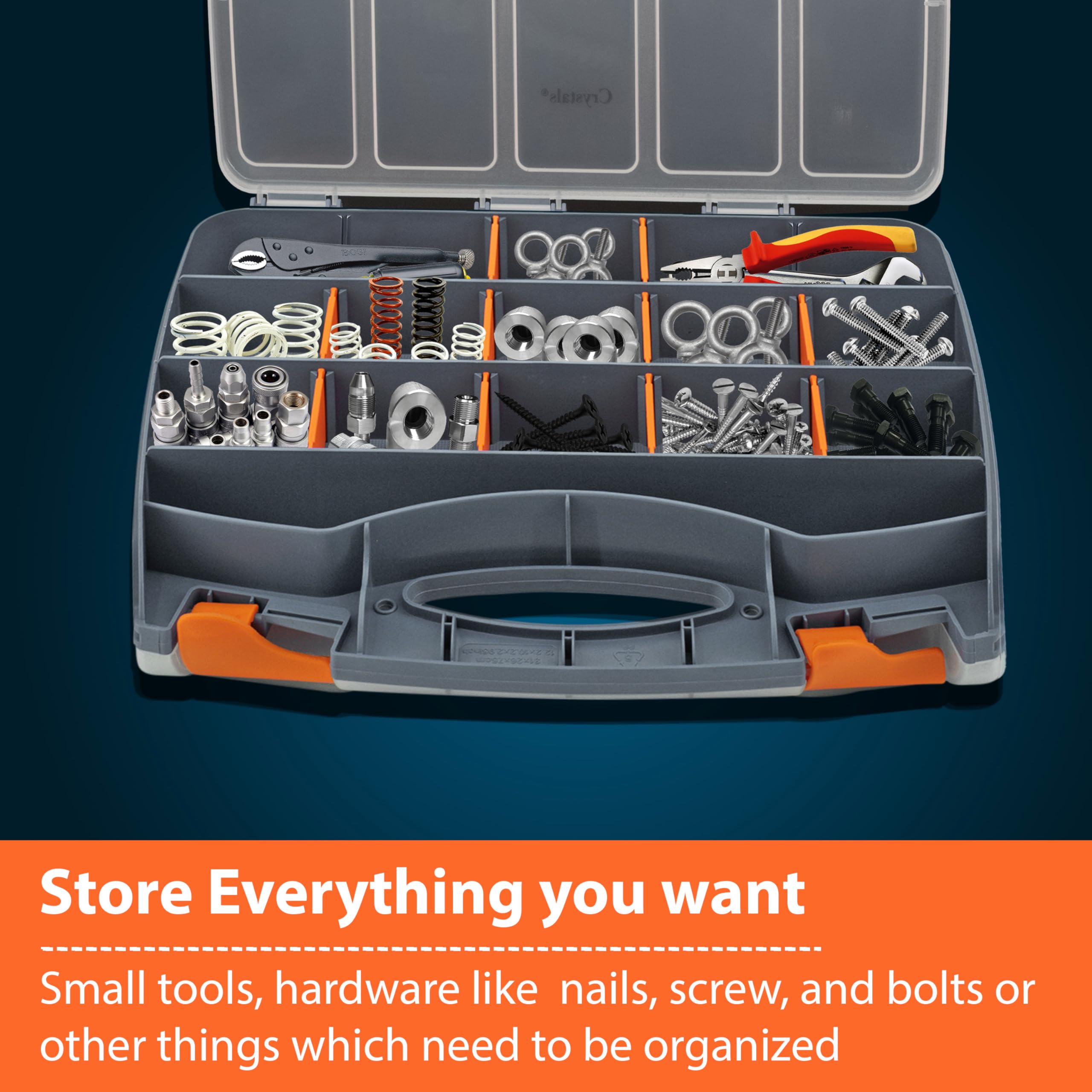 Crystals Tool Box Organiser – Double Side Tool Storage Organisers with ...