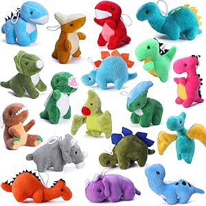 Amazon.com: 18 Pack Plush Dinosaur Toys Bulk, Mini Soft Stuffed Animal ...