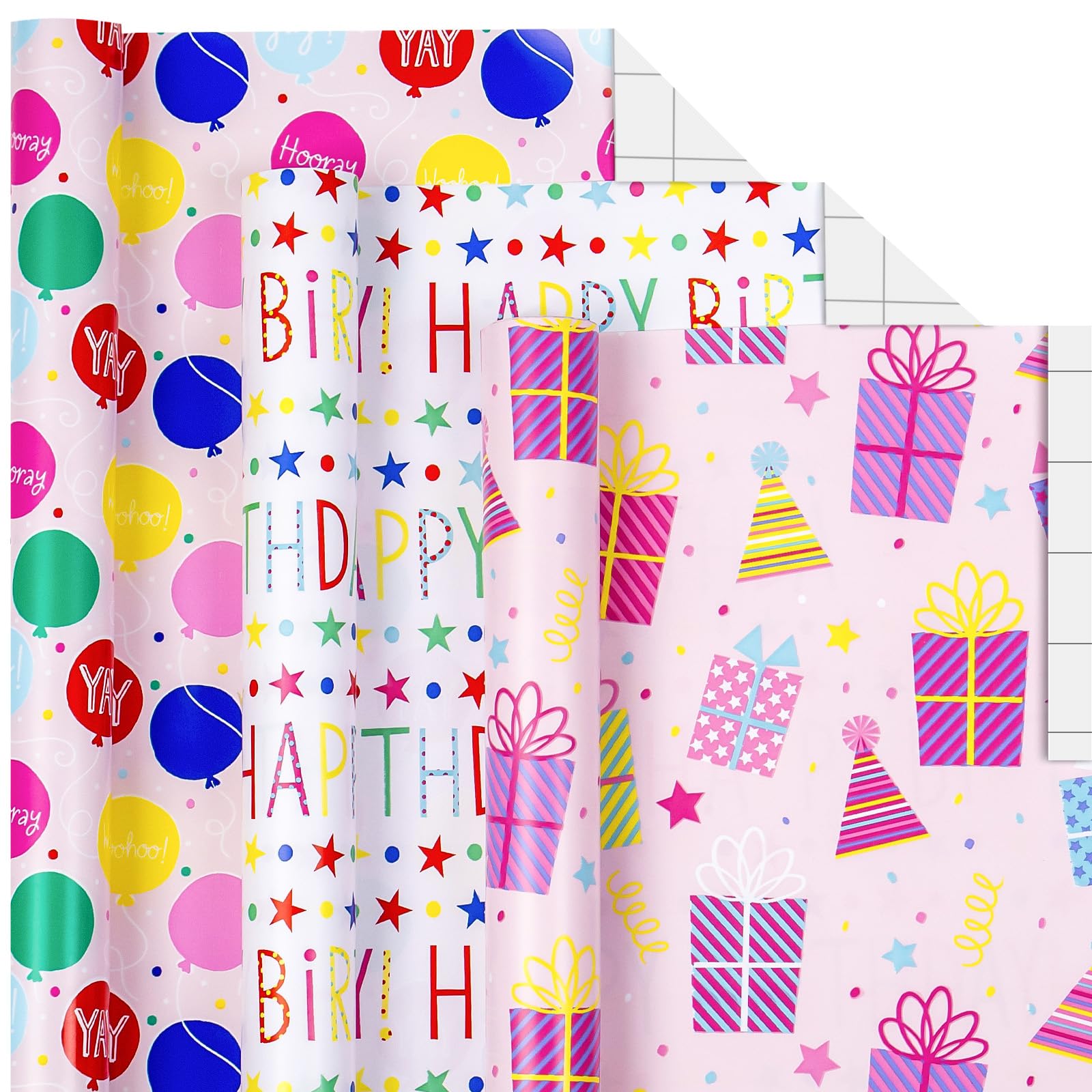 Snapklik.com : Birthday Wrapping Paper - Mini Roll - 17" X 120" Per ...