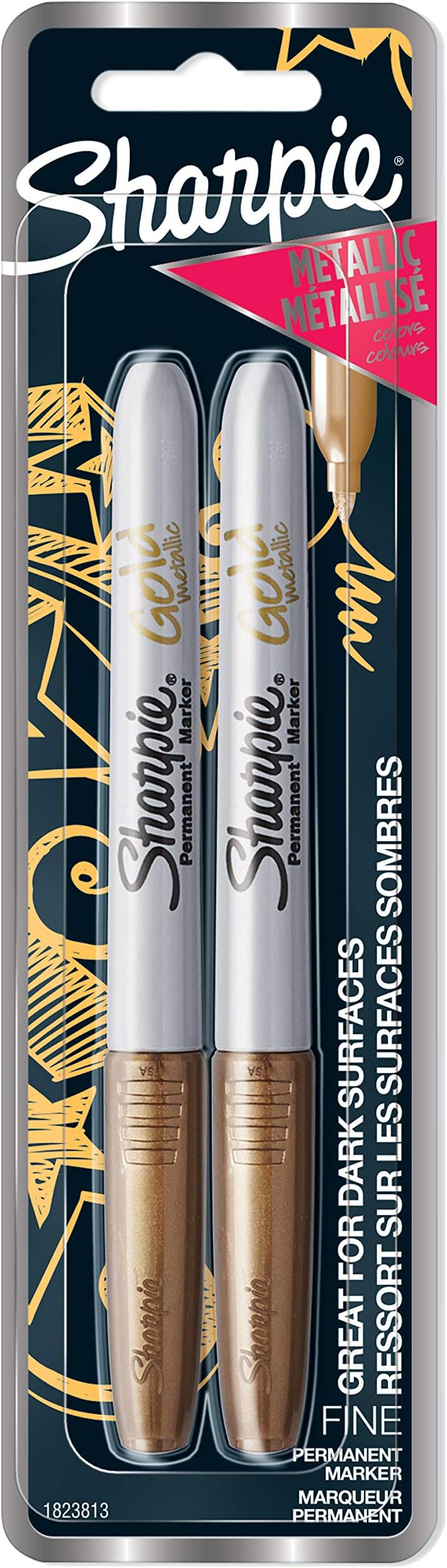 Amazon.com: Sharpie Metallic Permanent Markers, Fine Point, Gold, 2 Count