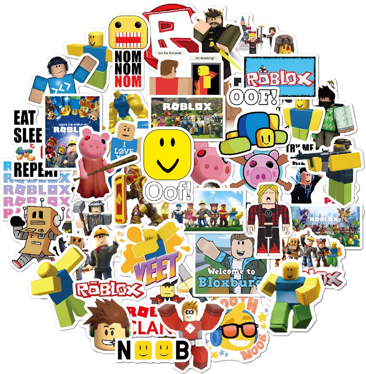 Miotlsy Roblox Laptop Sticker Pack 100pcs, Roblox Cartoon Unique Cool ...