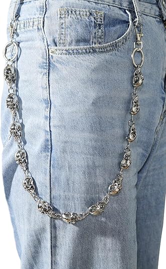 Amazon.com: PINKPIN Wallet Keychain Skull Pants Jeans Keychains for Key ...