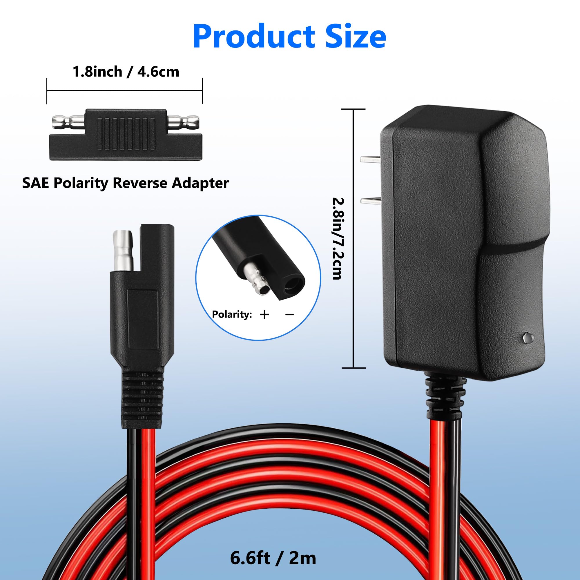 Snapklik.com : SAE Connector Charger For Kids Ride On Car Battery, 6 ...
