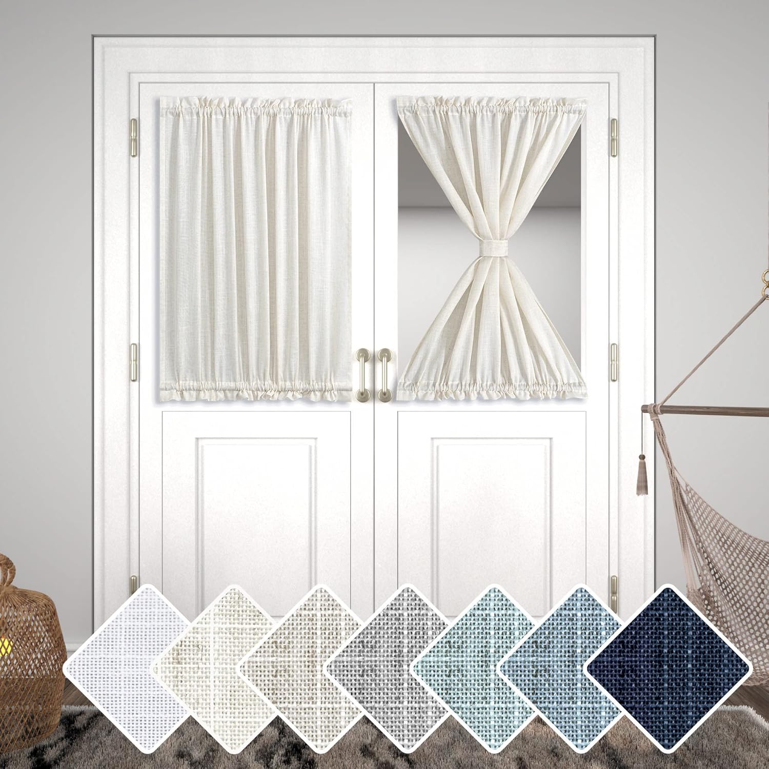 Amazon.com: KOUFALL Front Door Curtan for Glass Door Half Window ...