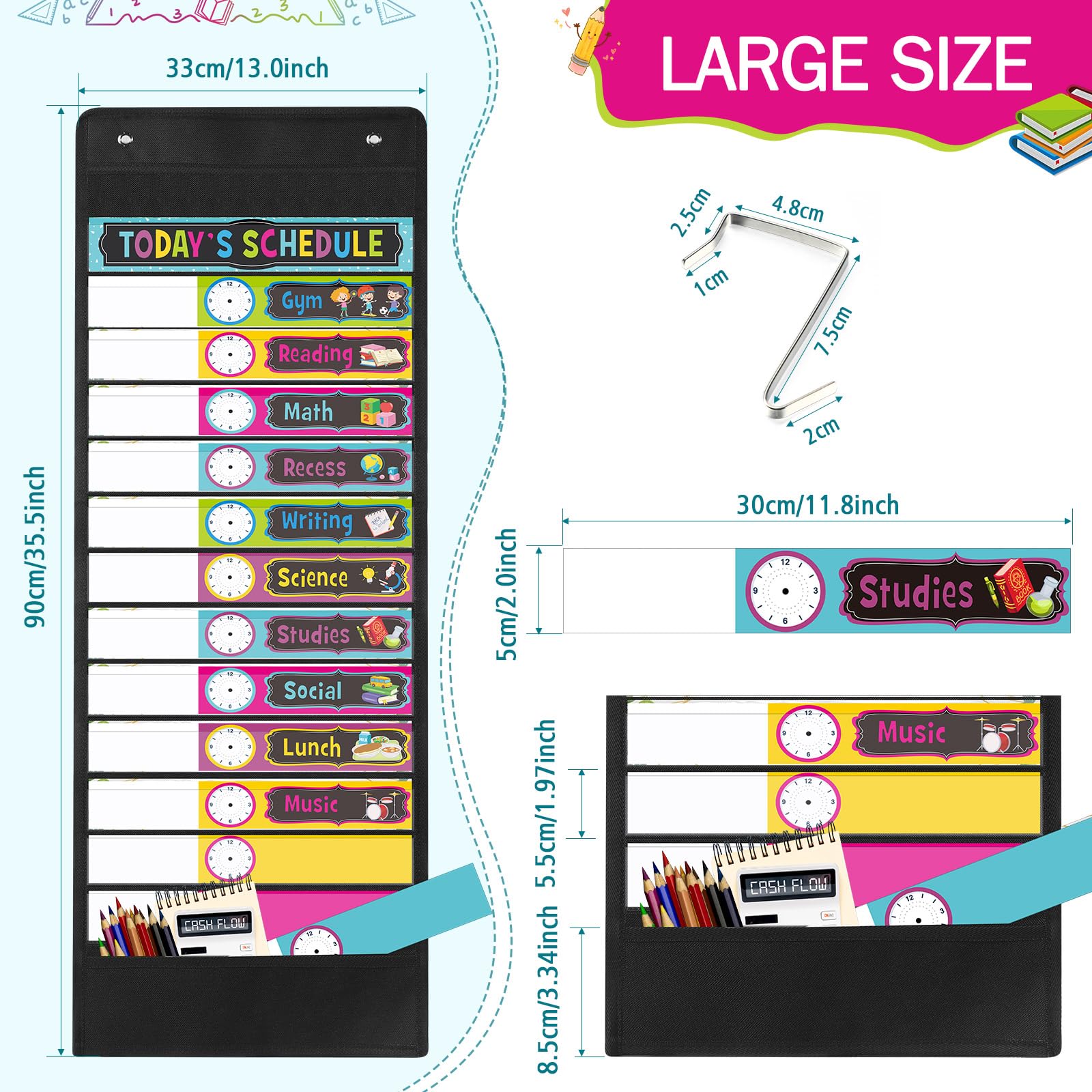 Snapklik.com : 1 Set Daily Schedule Chart Pocket Schedule Board Chart ...