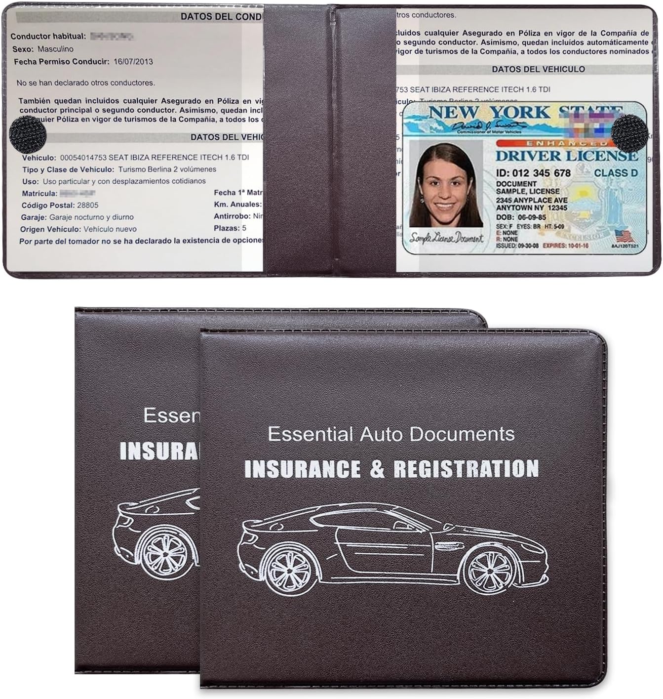 Amazon.com: Kewucn Car Registration and Insurance Holder, 2 Pack ...