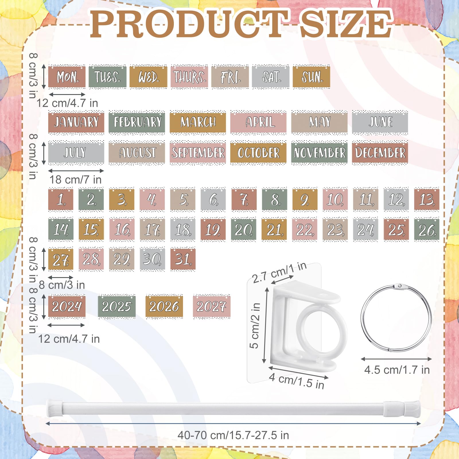 Magnetic Date Rod For Classroom Dispowreath Calendar Bulletin Board Set ...