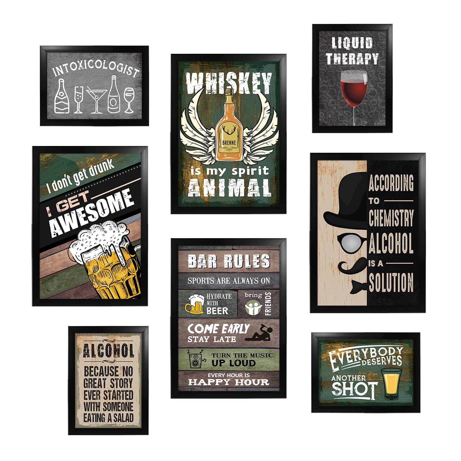 Buy Chaka Chaundh - Bar quotes frame - Alcohol quotes frames - Bar for ...