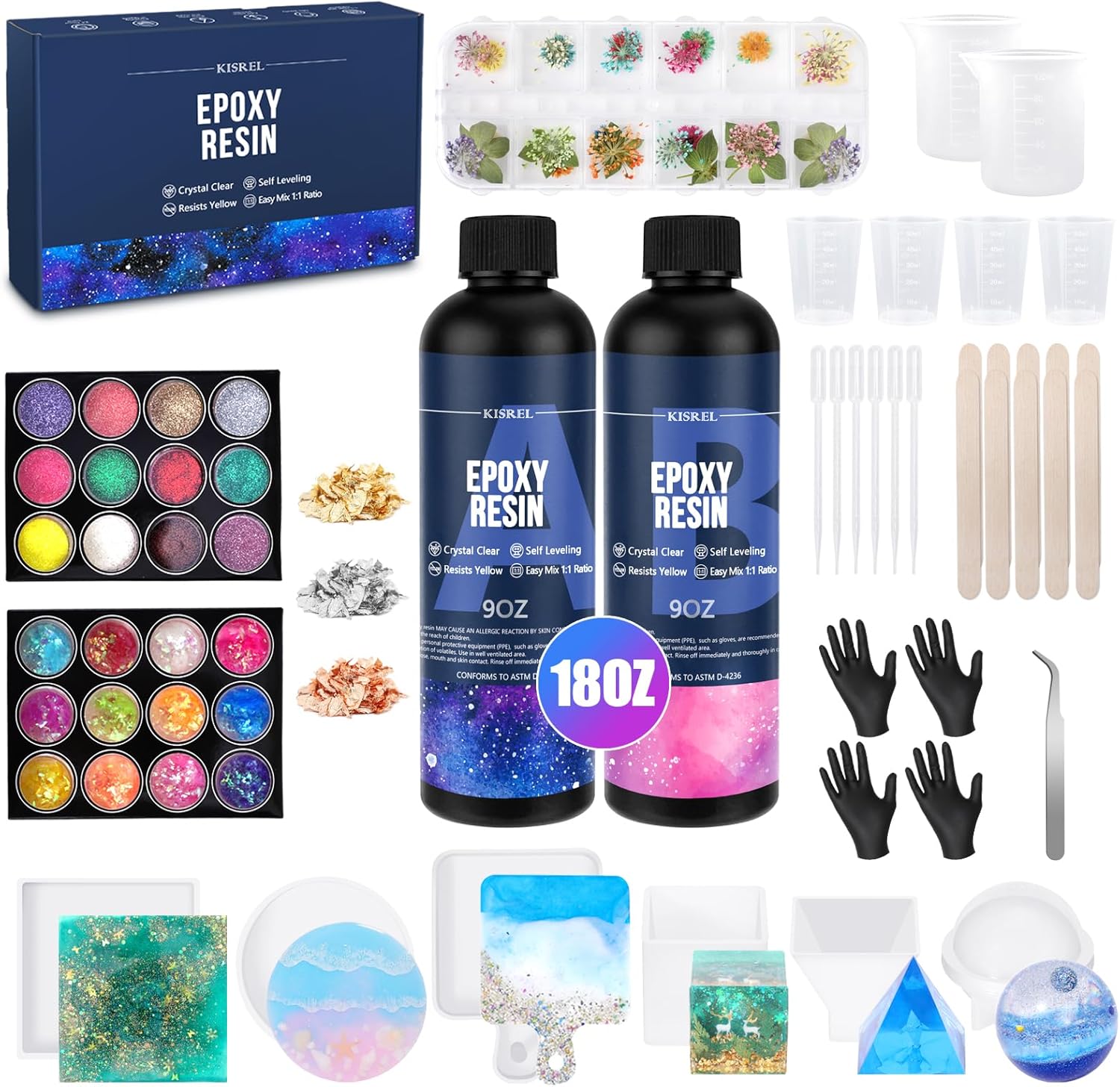 Amazon.com: Epoxy Resin Kit for Beginners, Resin Kit with Resin Molds ...