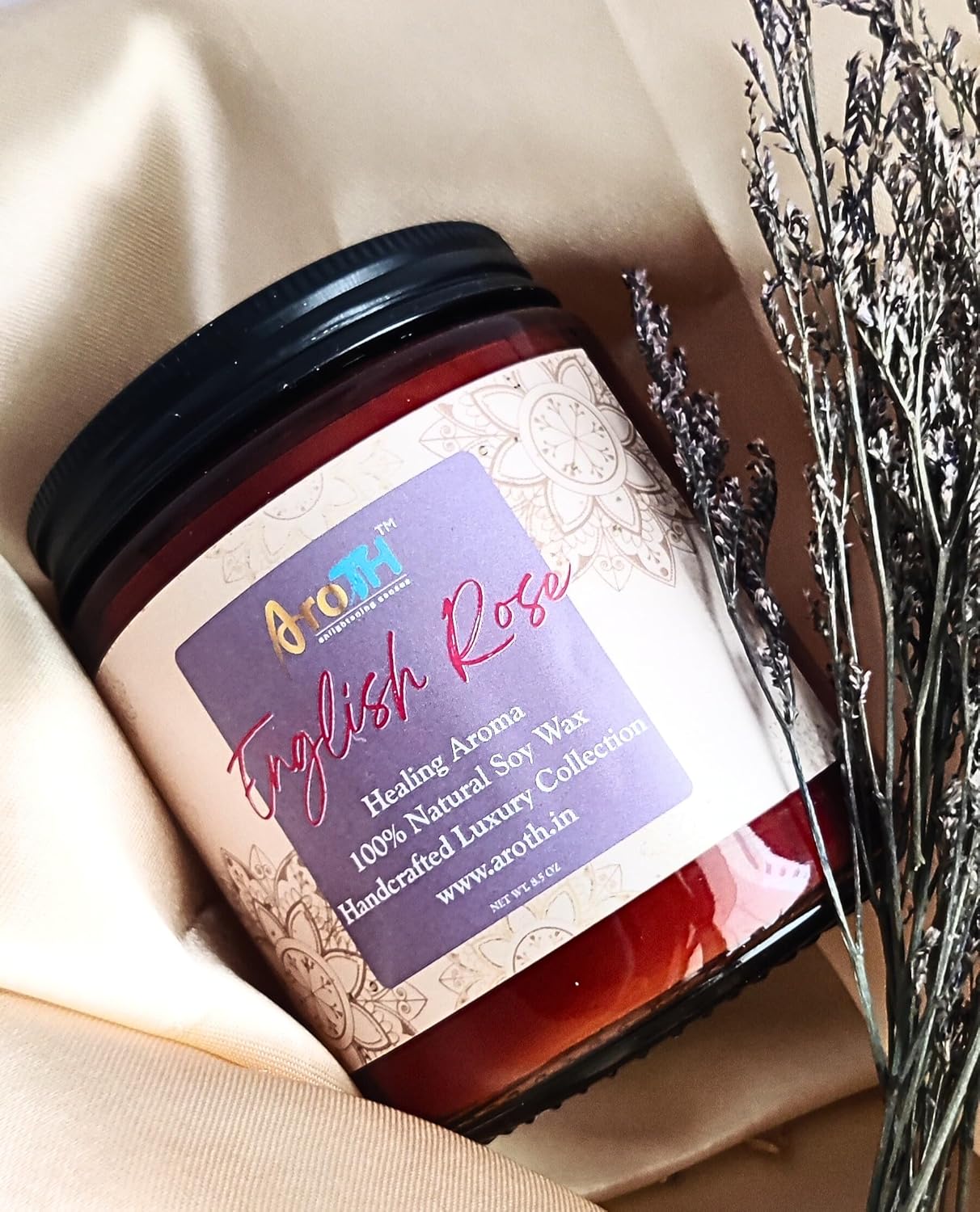 Mysore Sandalwood Candle by Aroth - Soy Wax, French Vanilla Scent ...