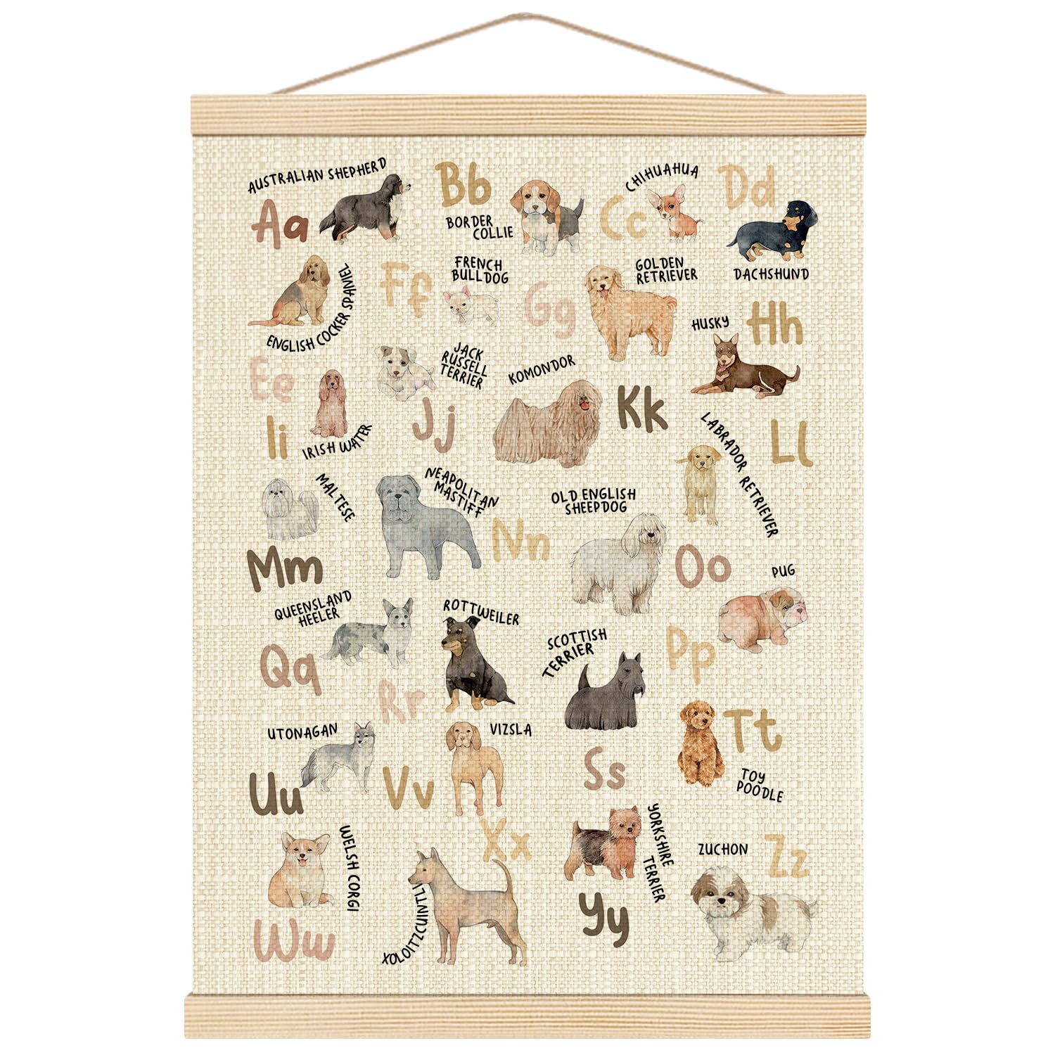 Amazon.com: Boat Wades Dog Alphabet Poster Hanger Frame, Nursery Wall ...
