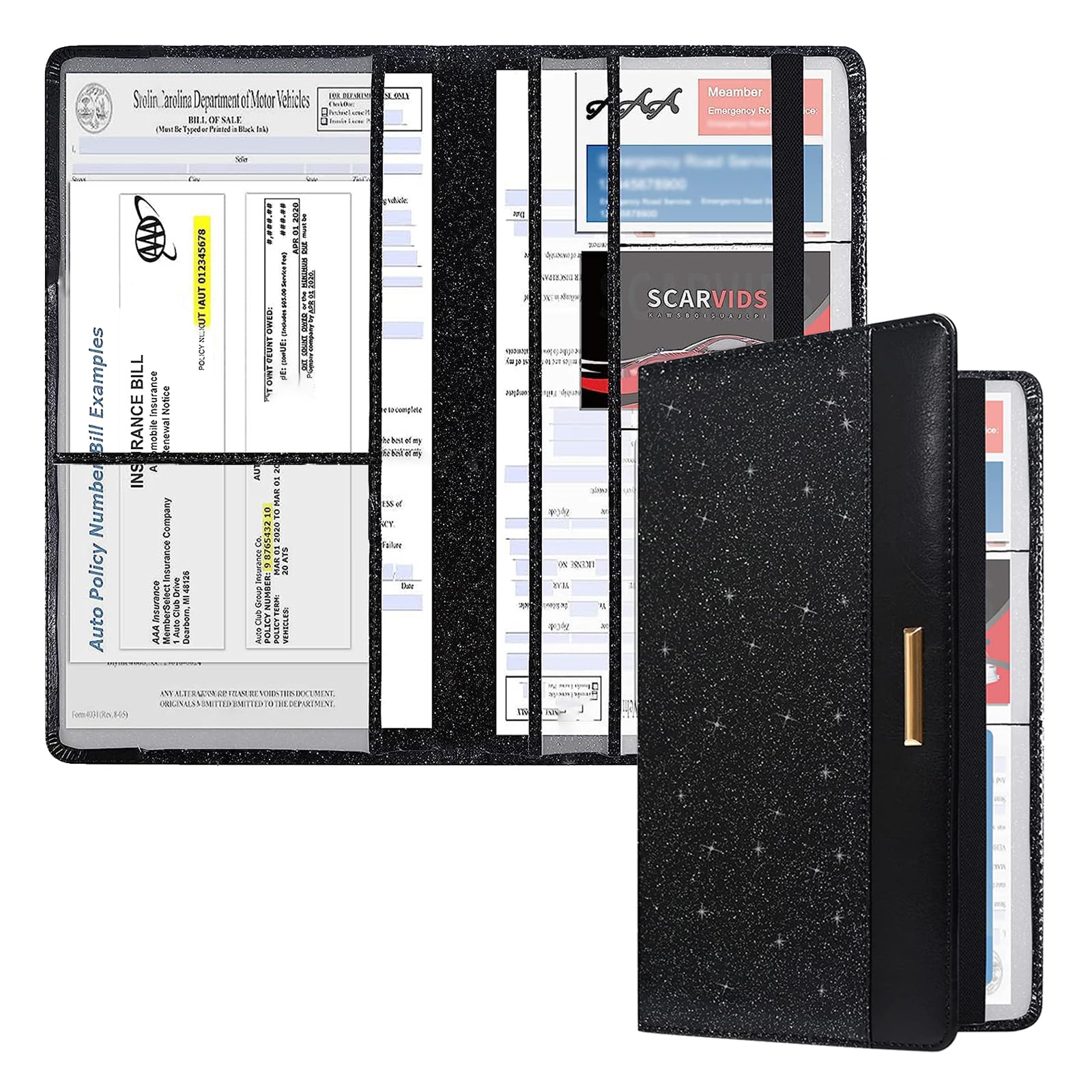 Amazon.com: Kewucn Car Registration and Insurance Holder, Leather ...