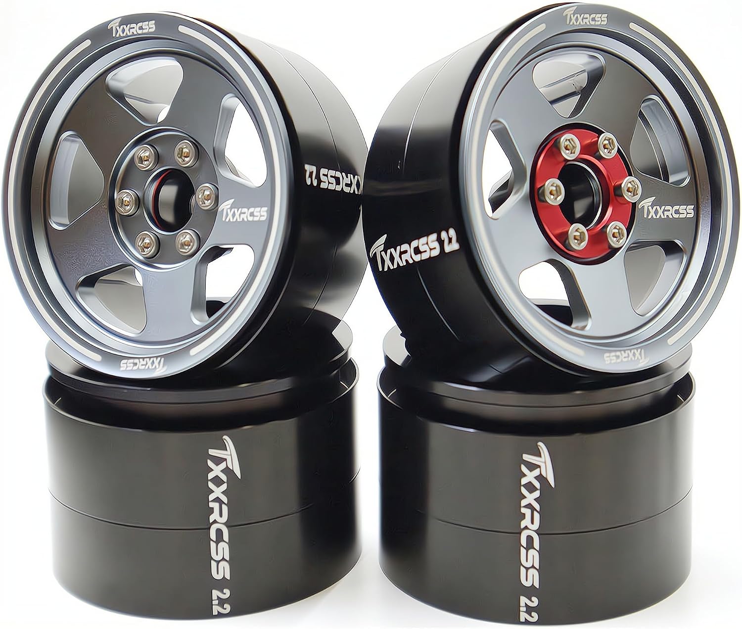 Amazon.com: Txxrcss Adjustable 2 Offsets RC 2.2 Beadlock Wheels Rims ...