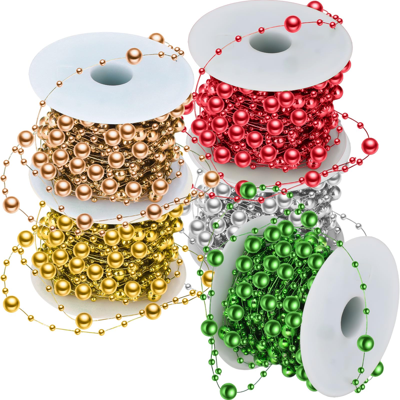 Amazon.com: Ecally 250 ft Christmas Tree Beads Garland Beaded Garland ...