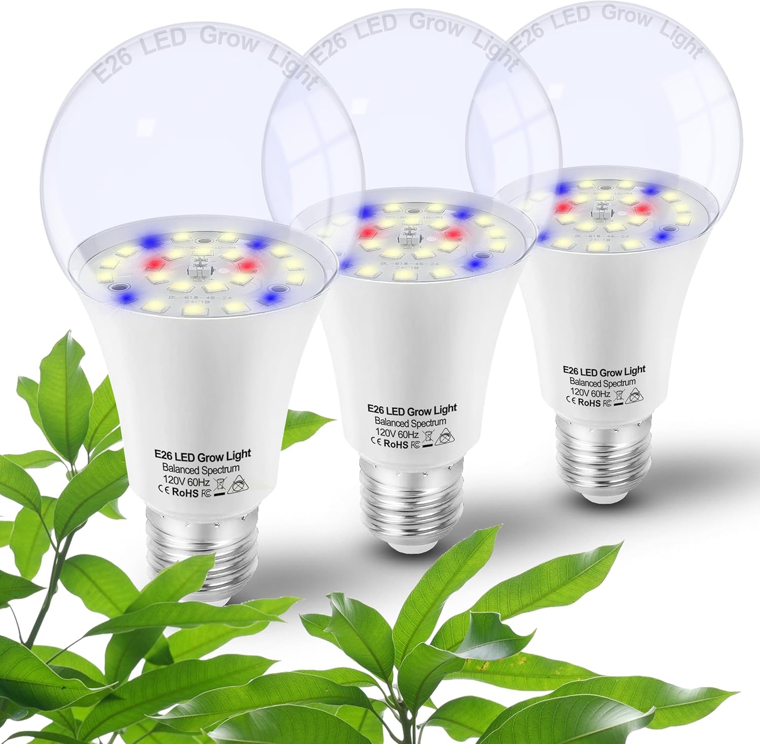 Amazon.com: Grow Light Bulbs for Indoor Plants Full Spectrum,E26 A19 ...