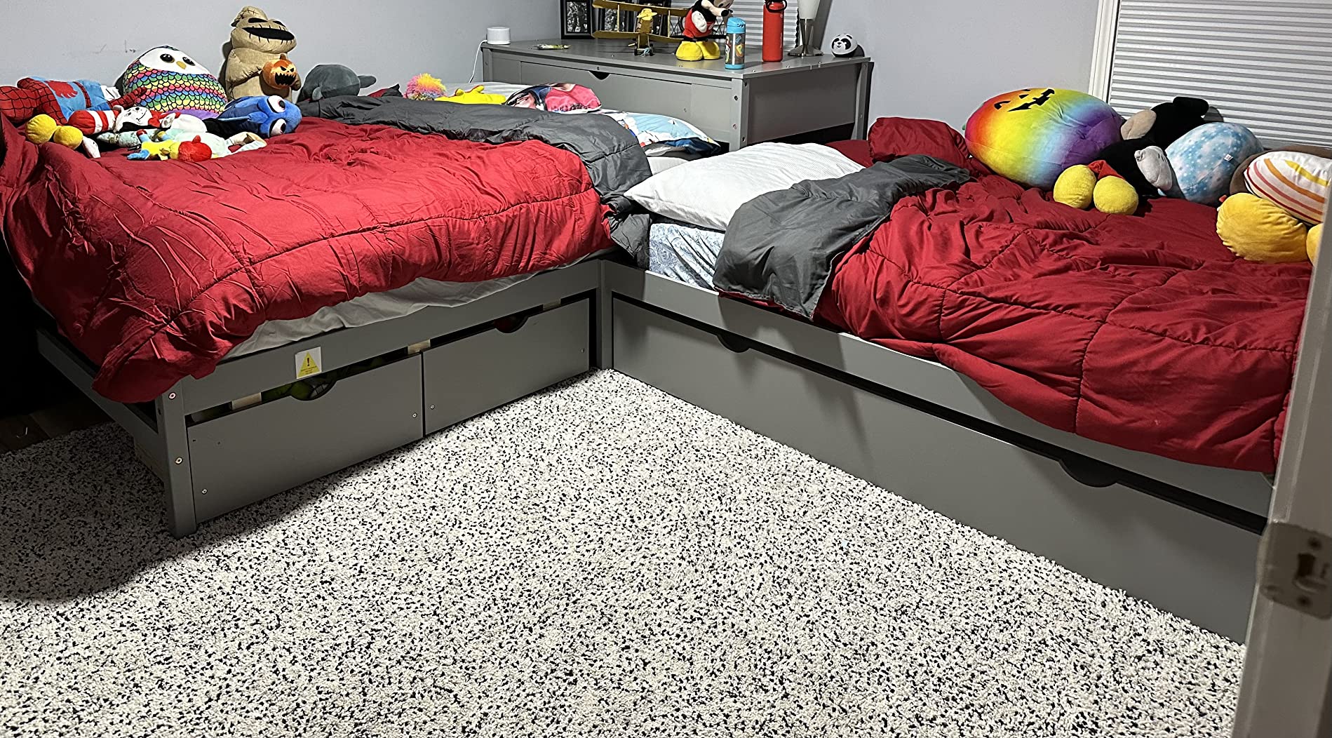 $40/mo - Finance L Shaped Bed Frame with Roof, Twin Corner Bed House ...