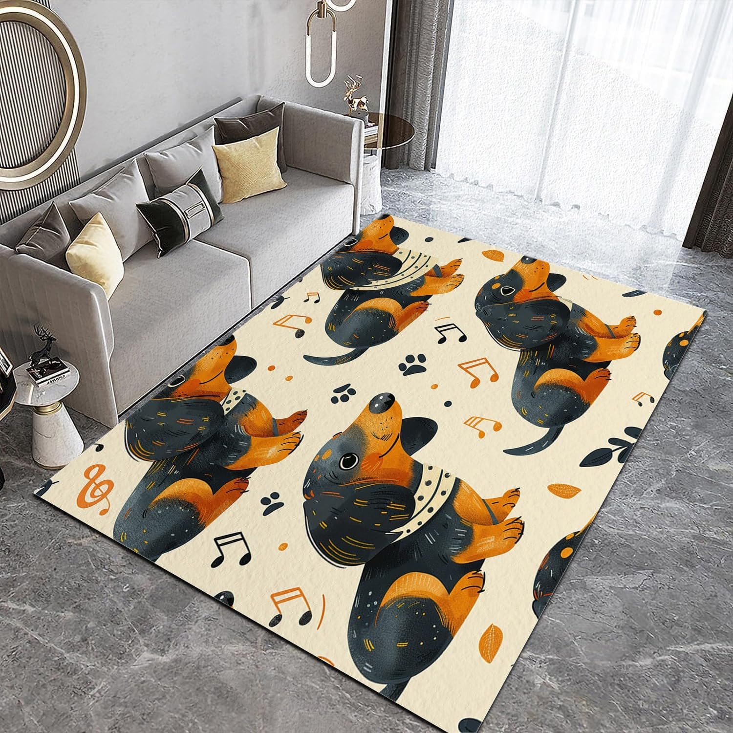 Amazon.com: Area Rug Non-Slip 4ft x 6ft Indoor Rug Low-Pile Cartoon ...