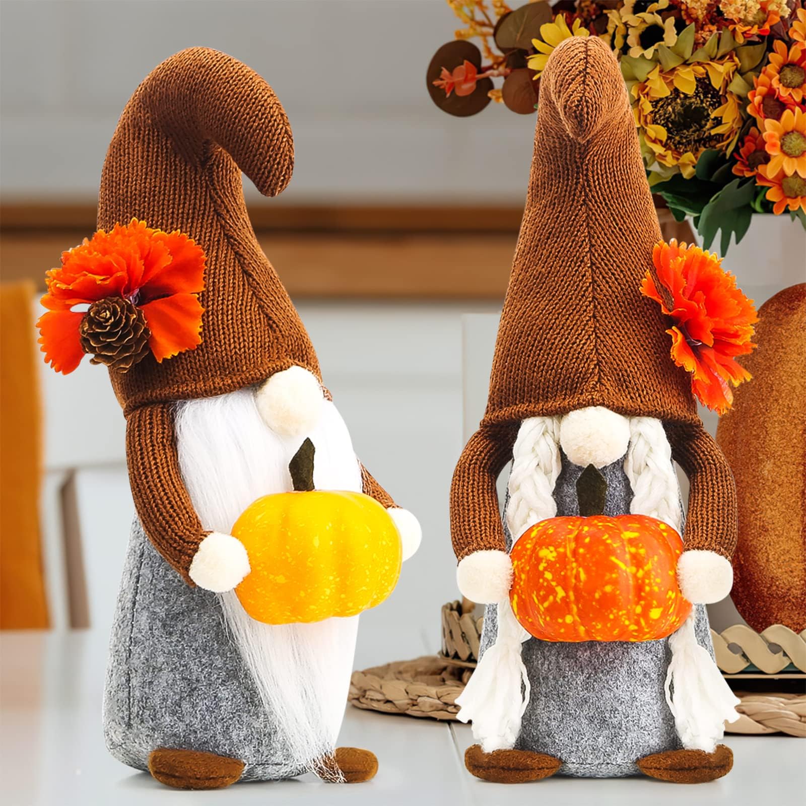 Amazon.com: HexyHair Thanksgiving Table Decorations Gnomes Turkey Plush ...