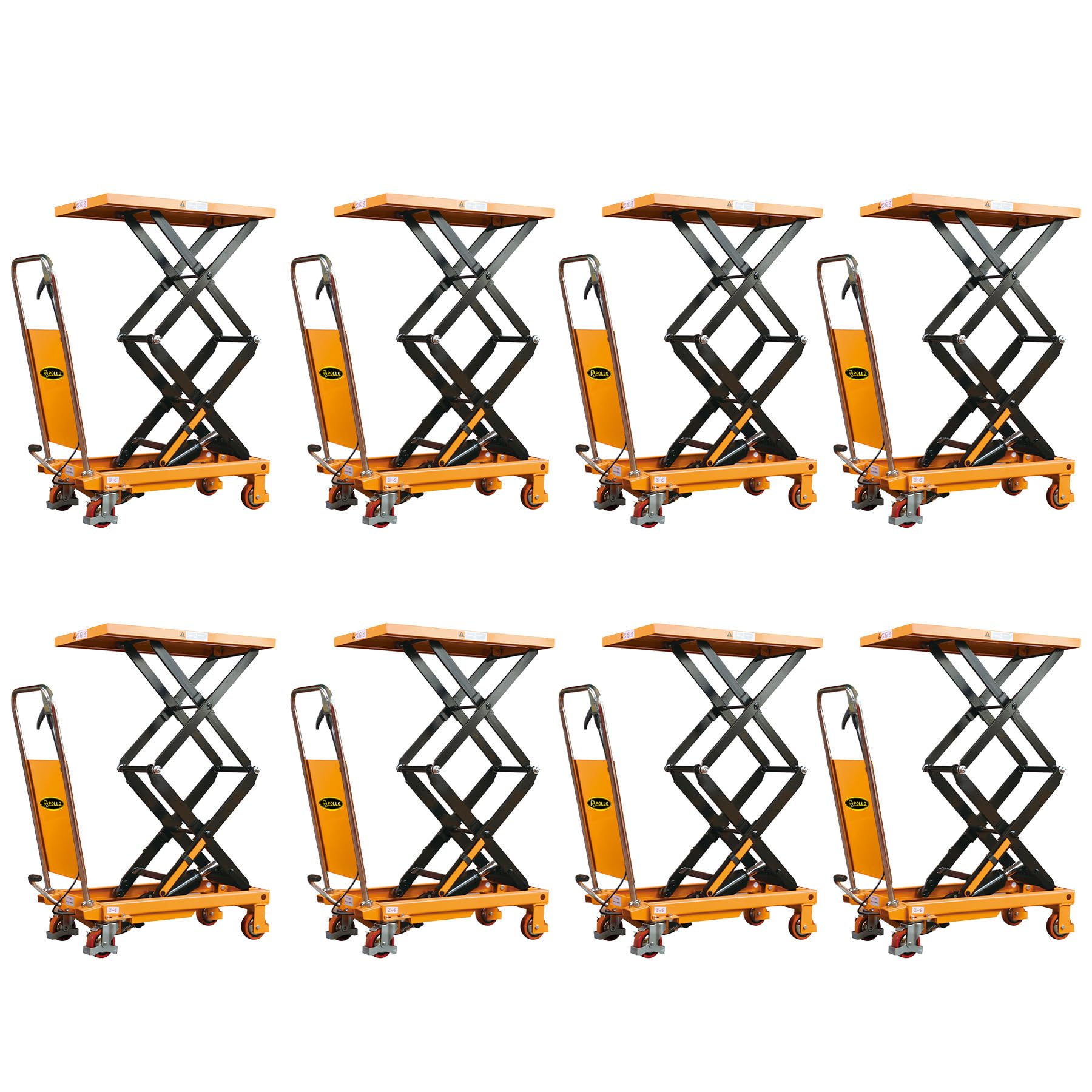 APOLLOLIFT Double Scissor Hydraulic Lift Table/Cart 770lbs Capacity 51" Lifting Height, 8 PCS ...