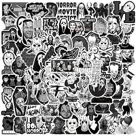 Amazon.com: LOMENTICS100Pcs Horror Movie Stickers, Thriller Killer Role ...
