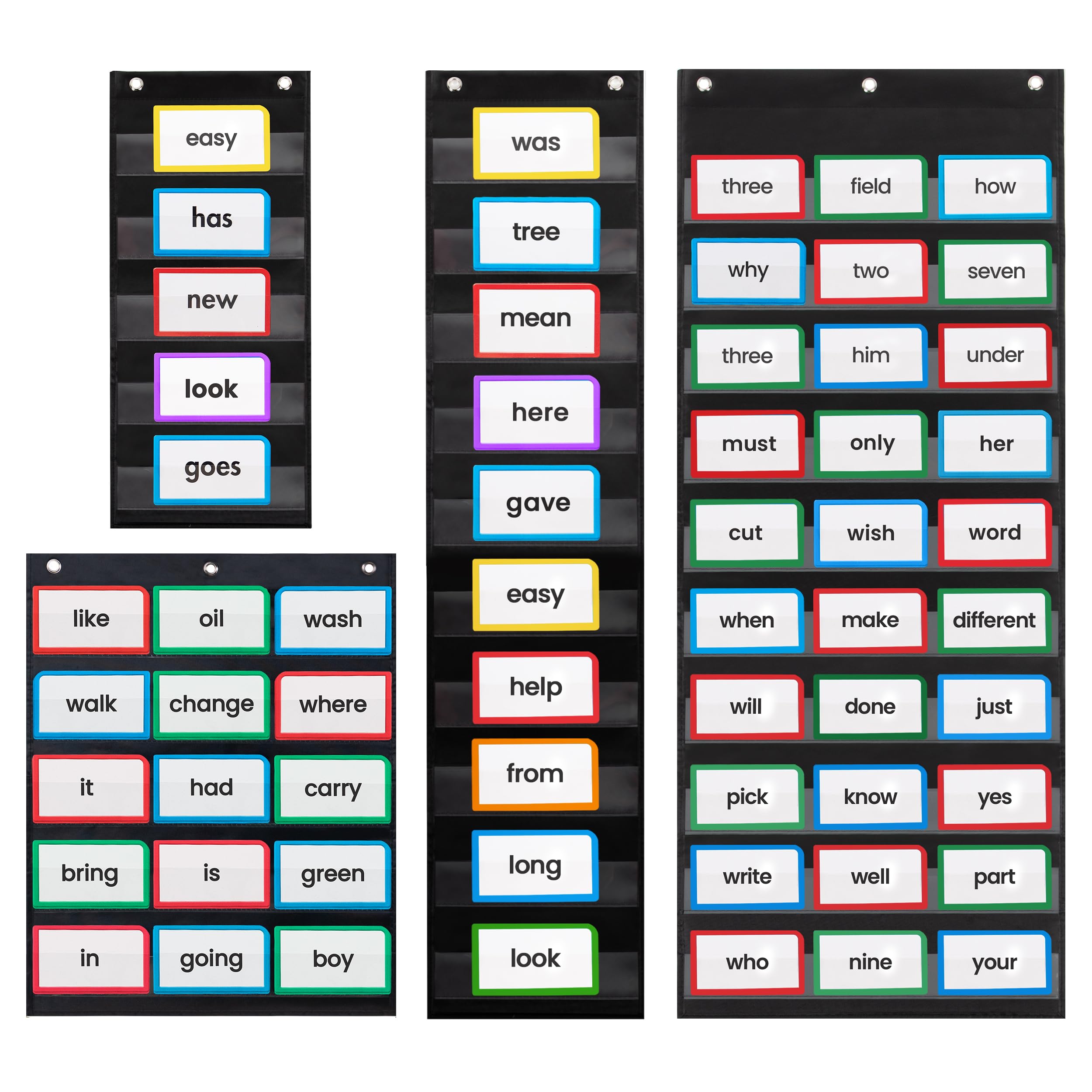 Snapklik.com : 9"x22", 9"x44", 17"x22", And 17"x44" Pocket Chart, Black ...