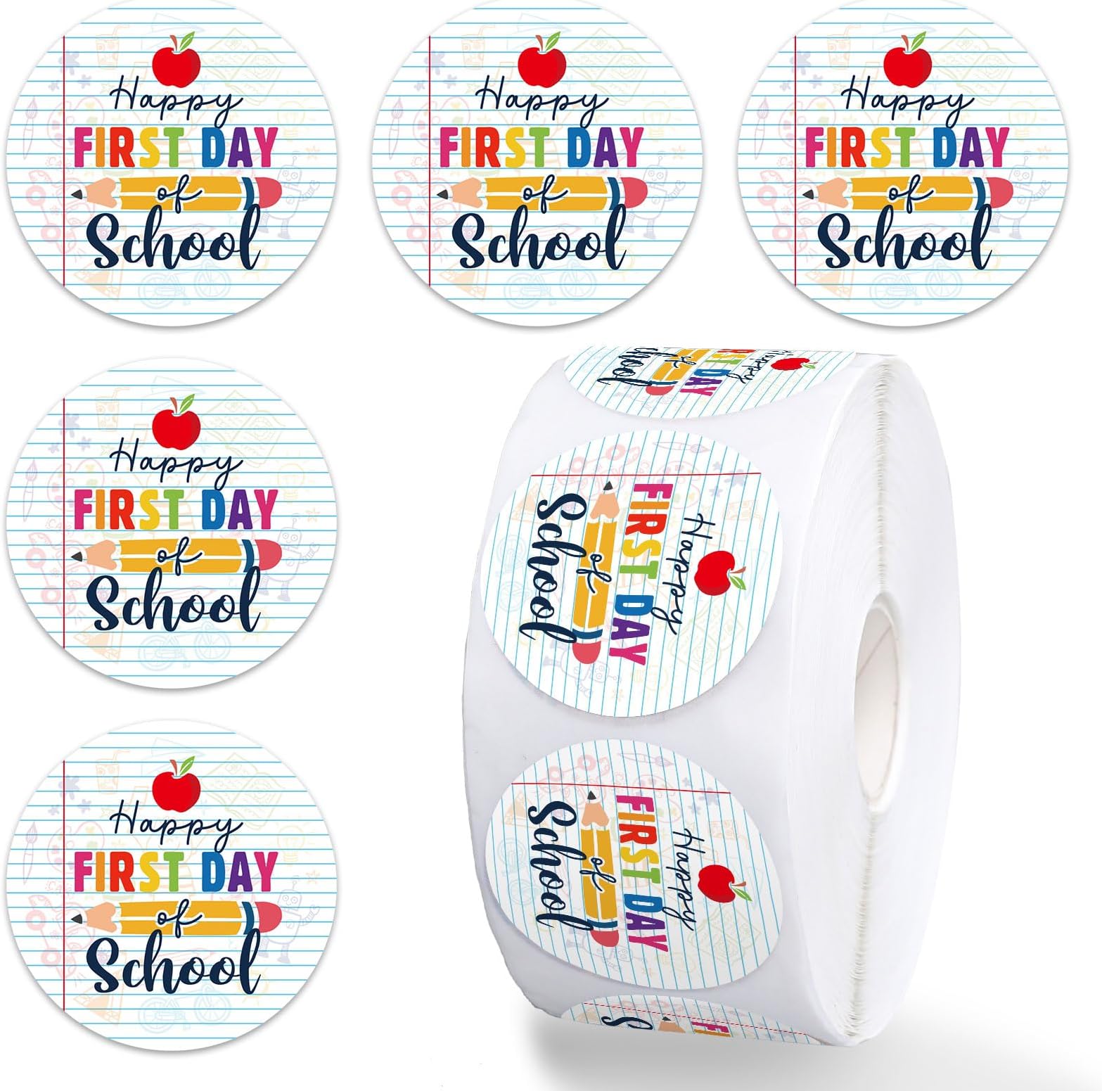 Amazon.com: Whaline 1000Pcs Back to School Stickers Happy First Day of ...