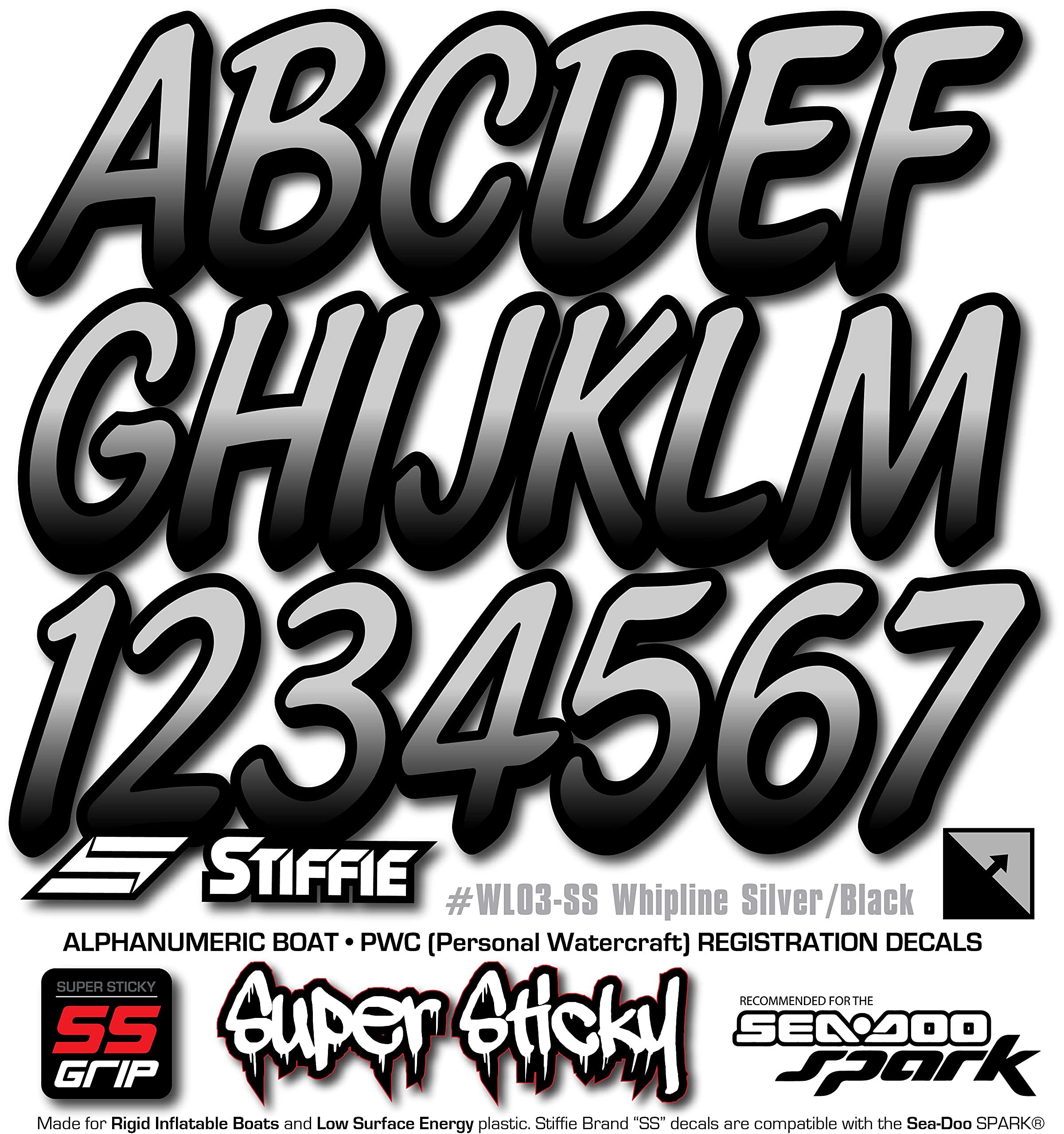 Snapklik.com : STIFFIE Whipline Metallic Silver/Black 3" Super Sticky ...