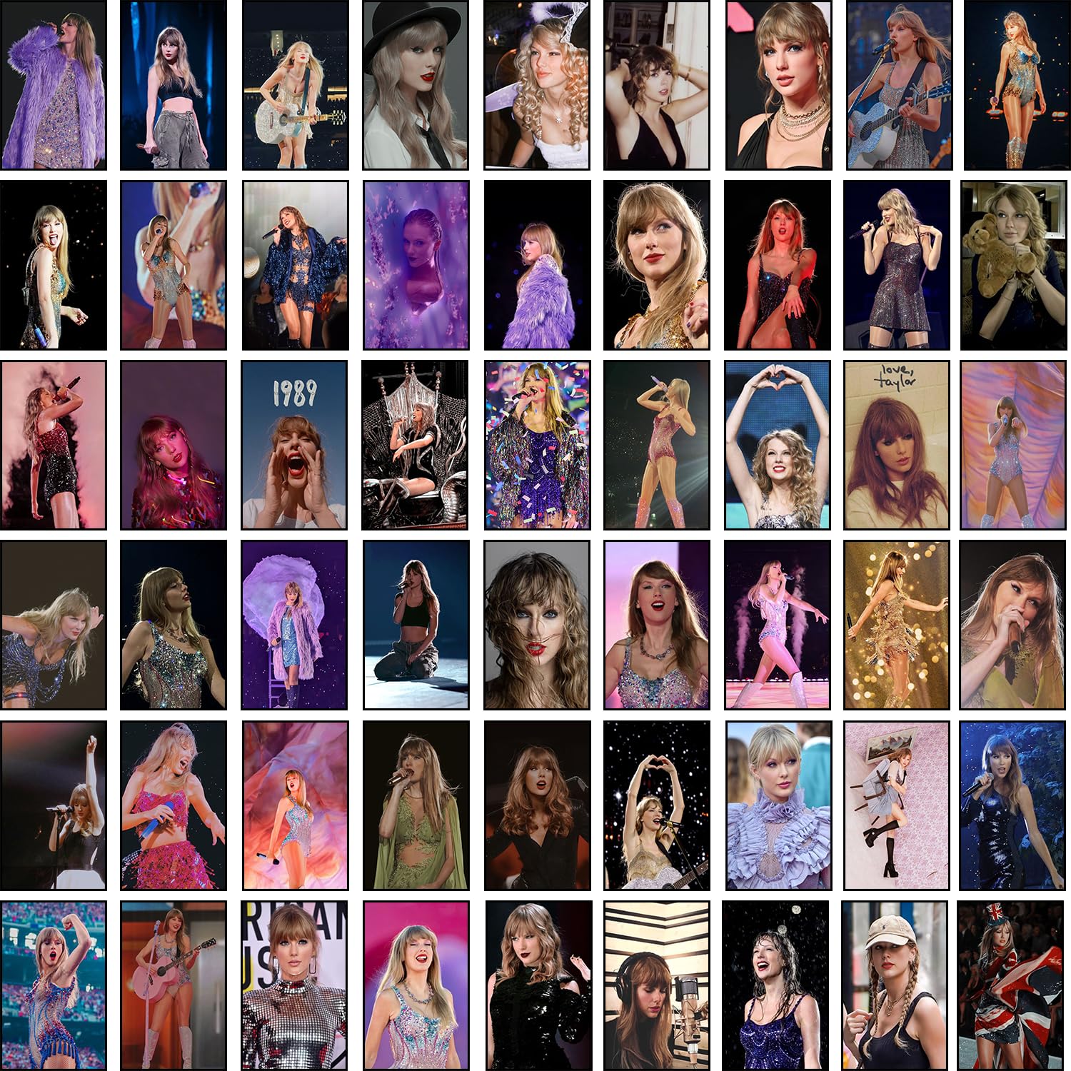 VEENSHI set of 54 taylor swift posters 6x4 inch 300 GSM collage kit ...