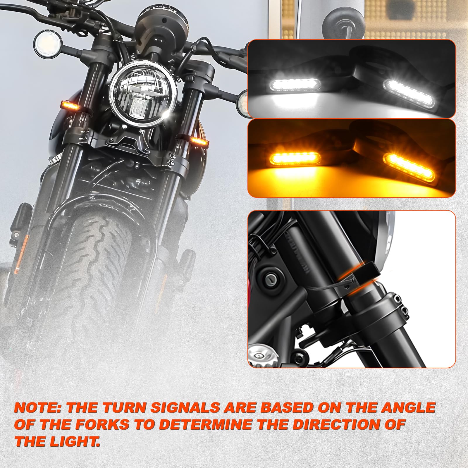 Snapklik.com : Motorcycle 39mm 41mm Turn Signals Led Front Fork Amber ...