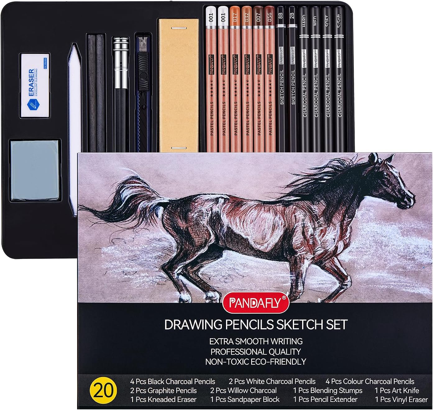 Amazon.com : Drawing Sketching Kit Graphite Charcoal Pencils Premium ...