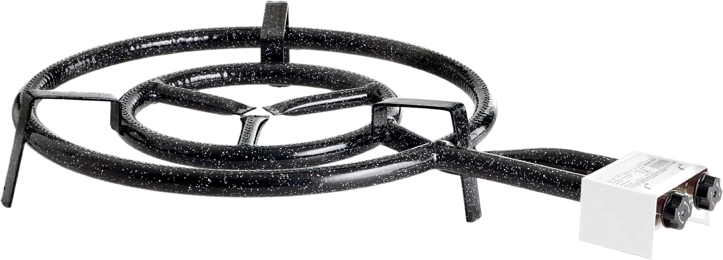 LACOR Paella-Pfanne, Butangas, 2 Brenner, 40 cm, Edelstahl, Schwarz ...