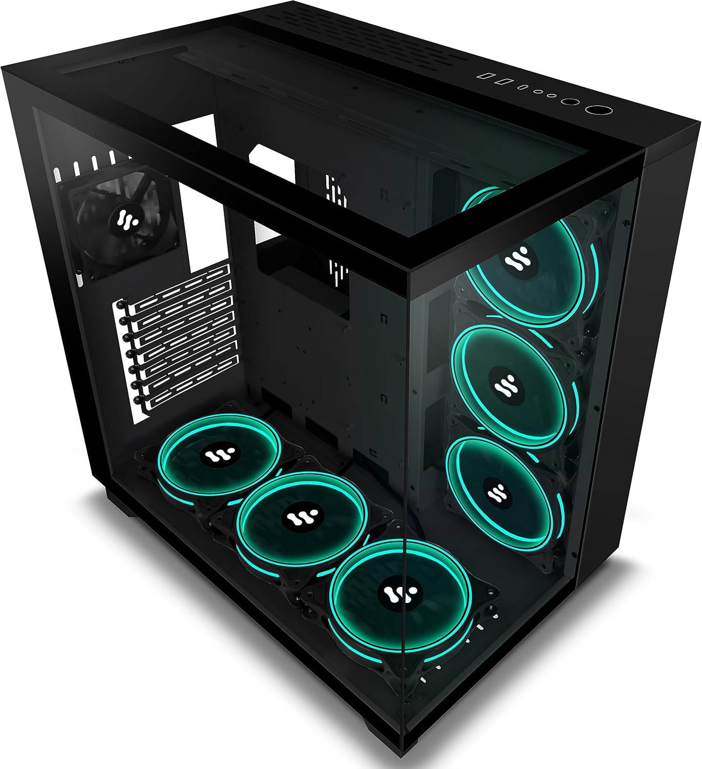 KEDIERS ATX Tower PC Case 7 ARGB Fans Gaming PC Mini Case with 3 ...