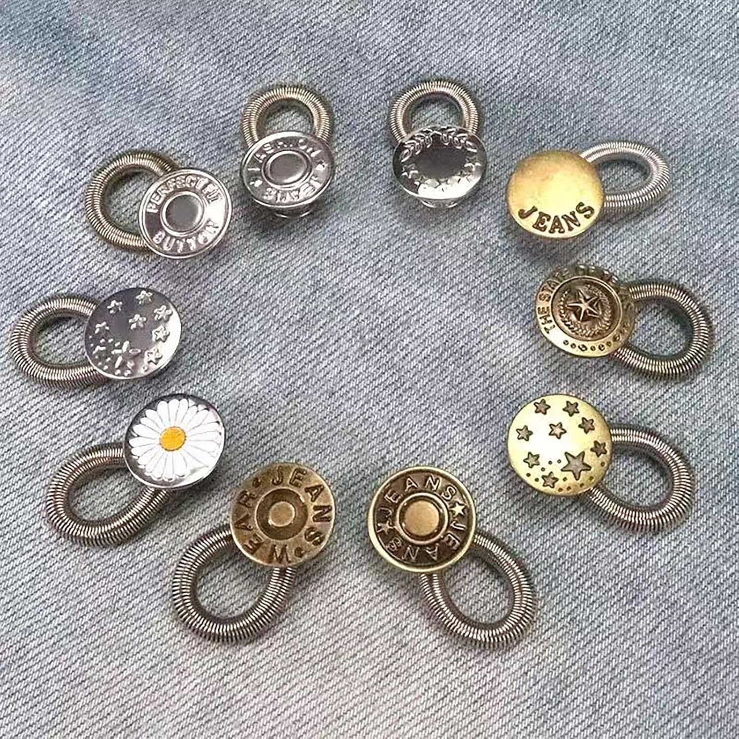 Amazon.com: 10 Pcs Adjustable Metal Extender Buttons for Pants and ...