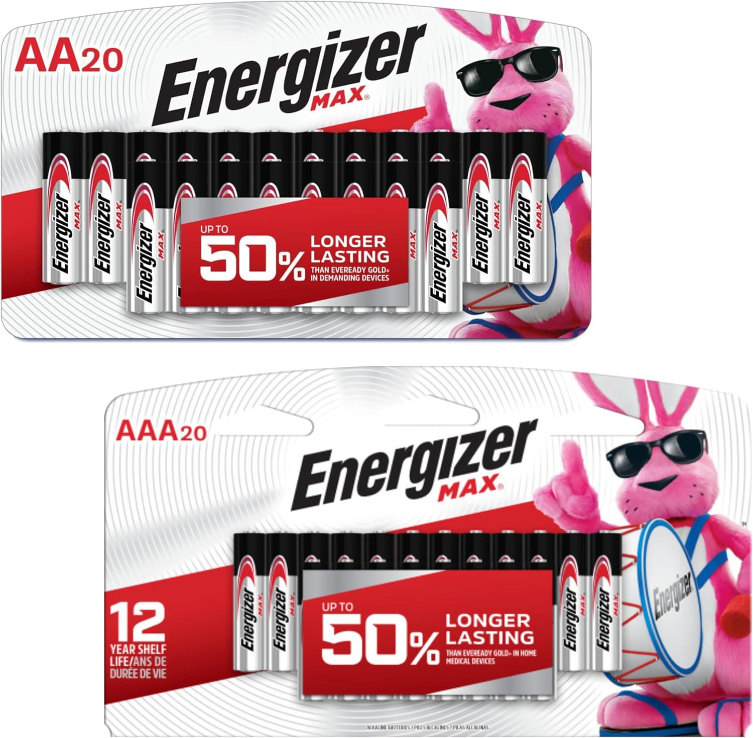 Amazon.com: Energizer MAX AA Batteries & AAA Batteries Combo Pack, 20 ...