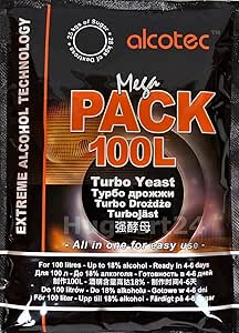 25 x Alcotec Mega Pack 100L - Turbo Yeast, Vodka Yeast, Yeast for Mash : Amazon.co.uk: Grocery