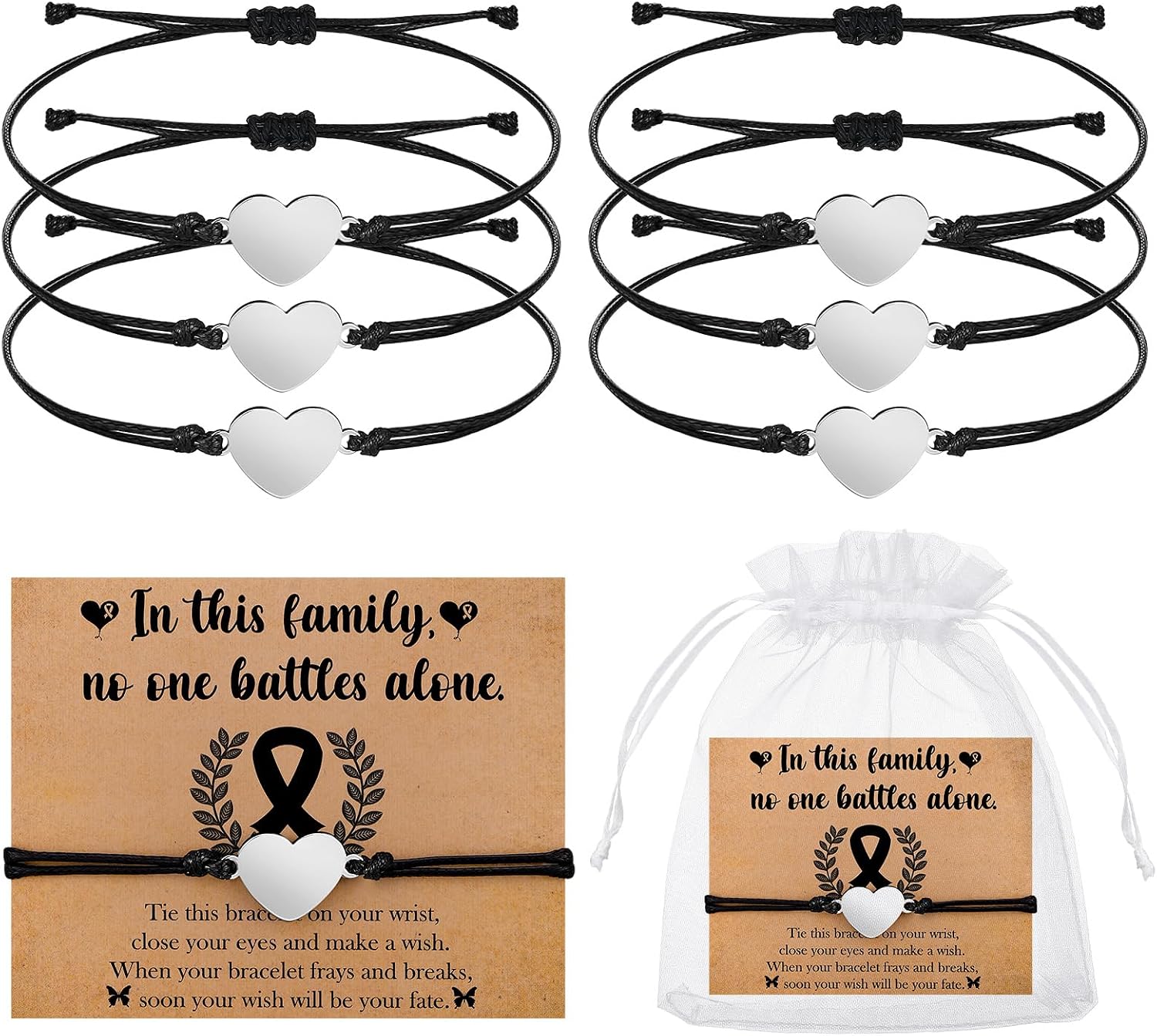 Amazon.com: Tondiamo 6 Pcs Cancer Awareness Bracelets Breast Cancer ...