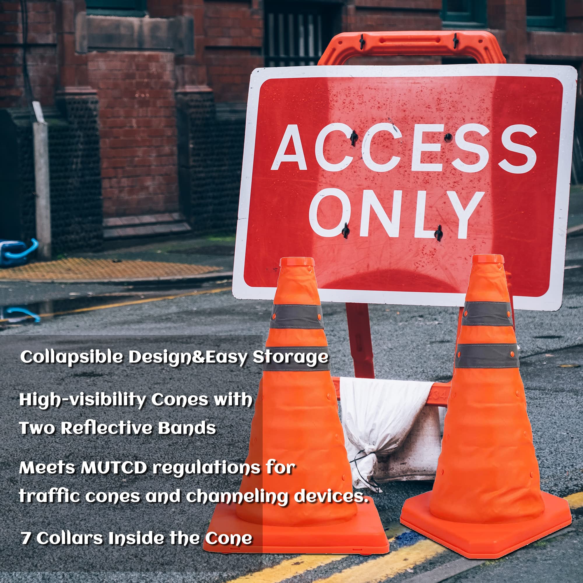 Snapklik.com : Sunnyglade 4 Pack 20 Inch Collapsible Traffic Cones ...