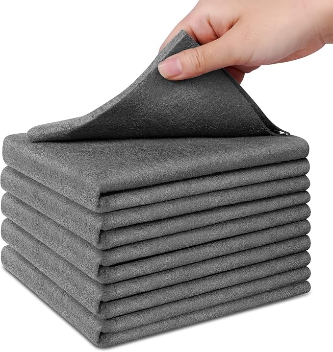 Vicloon 5PCS Microfiber Glass Cleaning Cloth, Reuseable Streak Free ...
