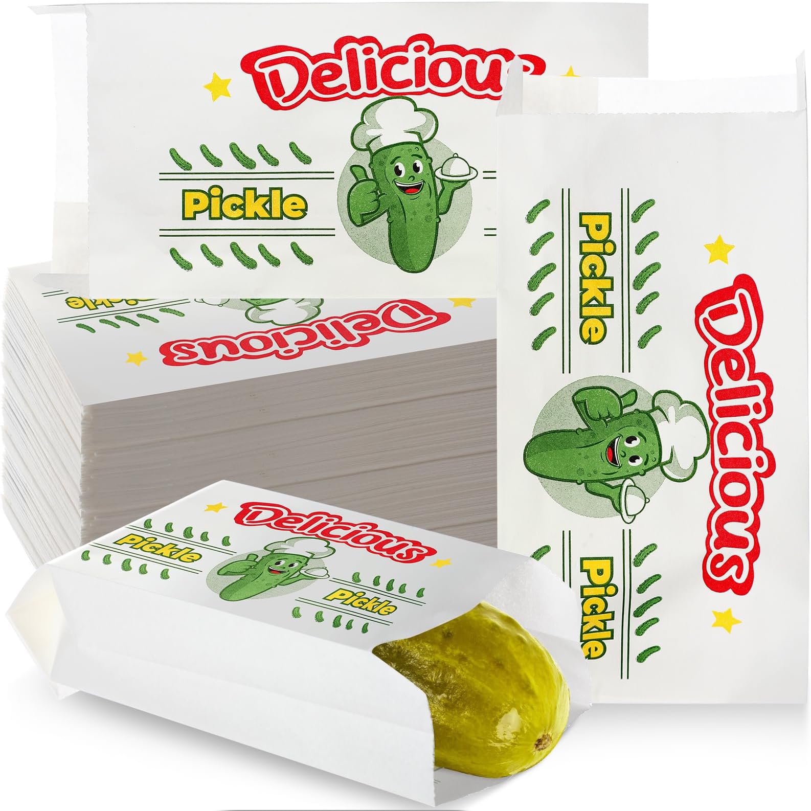 Amazon.com: Paper Pickle Bags - Red Green White Disposable Pickle Sacks ...
