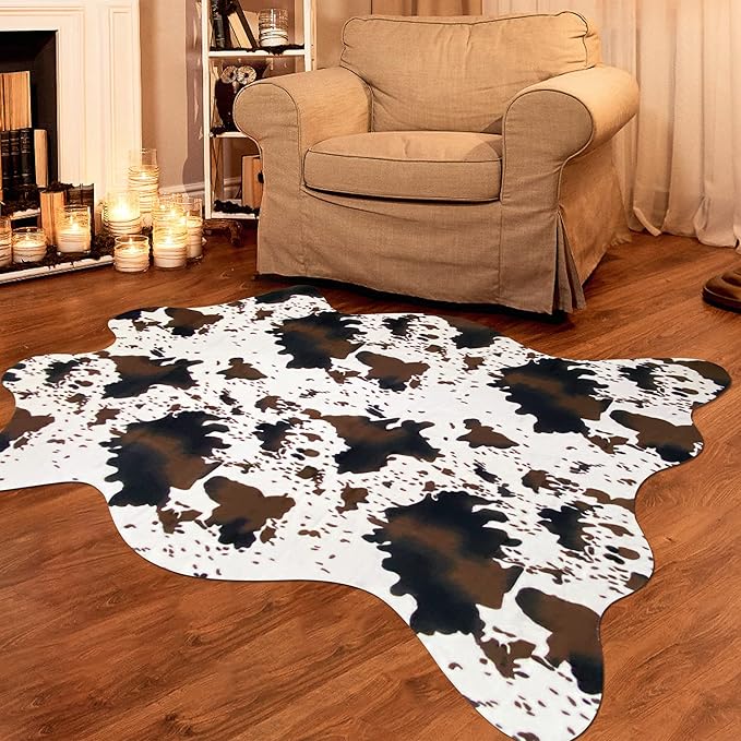 Amazon.com: Aoczes Faux Cowhide Rug Cute Cow Print Rug Cow Rugs for ...