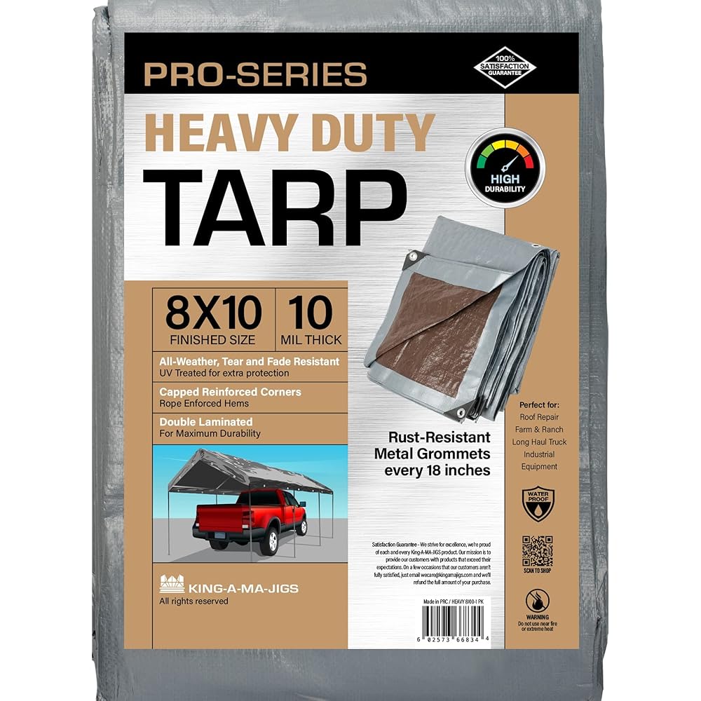 $4/mo - Finance 8x10 Heavy Duty Tarp, 10 Mil Thick, Waterproof, Tear ...