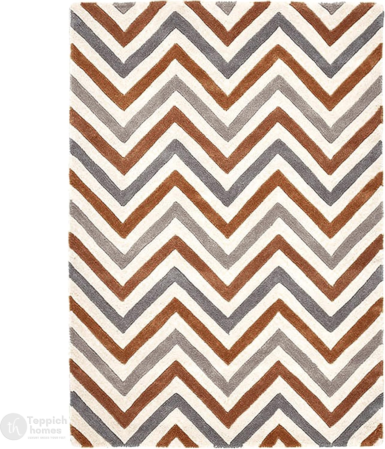 Amazon.com: Vibrant Multi Color Modern Wool Rugs, Hand Tufted Geometric ...